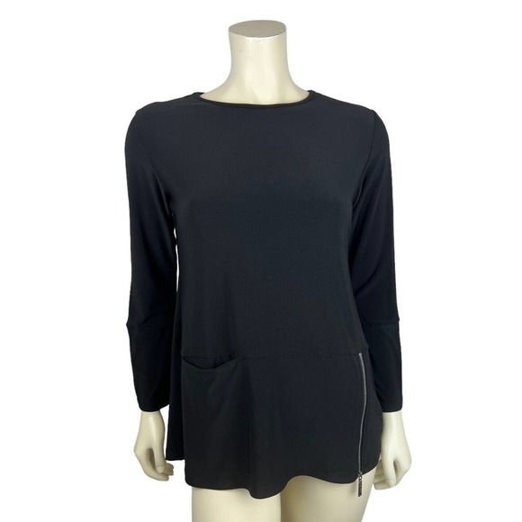 Sympli | Tops | Sympli The Best Black Zip Long Sleeve Tunic 6 Pocket ...